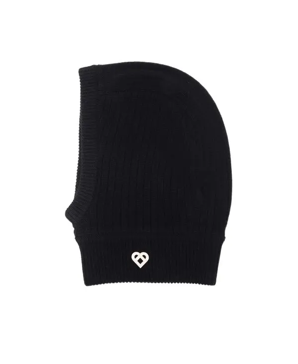 Casablanca Logo-embroidered Ribbed Knit Balaclava - Black