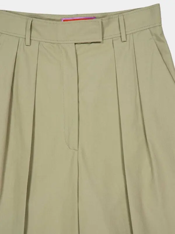 La DoubleJ Pleated Cotton Trousers
