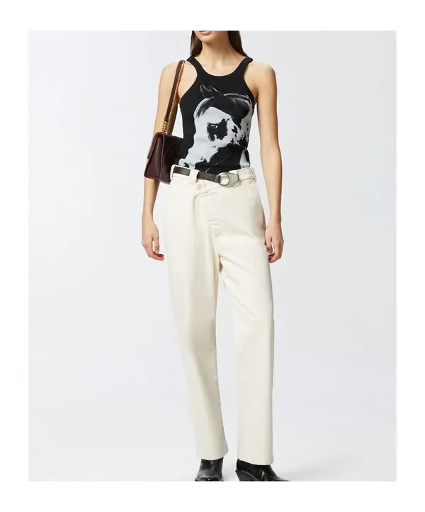Pinko X Patrick Mcdowell Ribbed Horse Print Vest