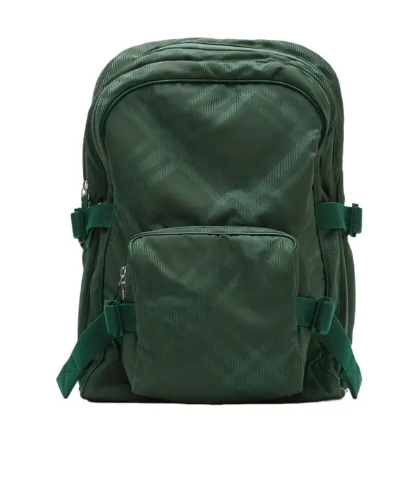 Burberry Checked Jacquard Zipped Backpack - Vine Green