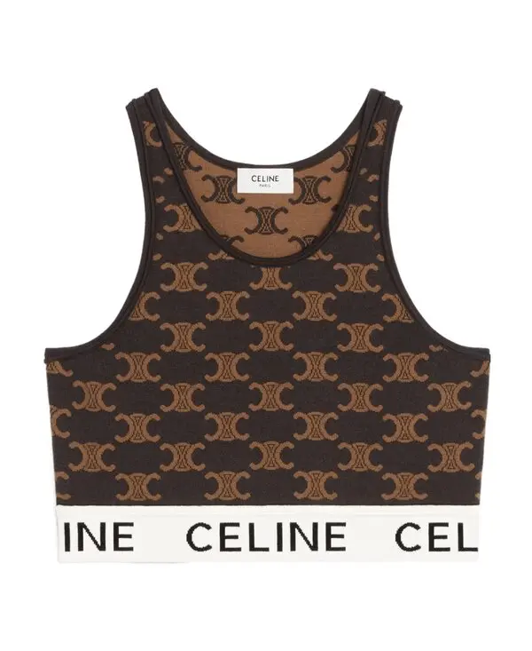 Celine Logo Print Knit Vest
