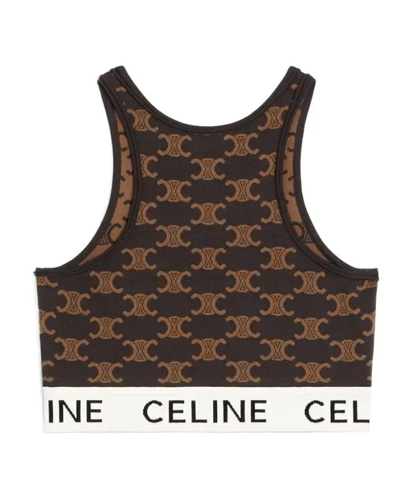 Celine Logo Print Knit Vest