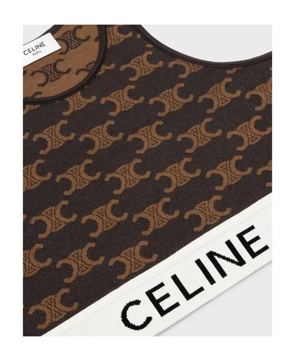 Celine Logo Print Knit Vest