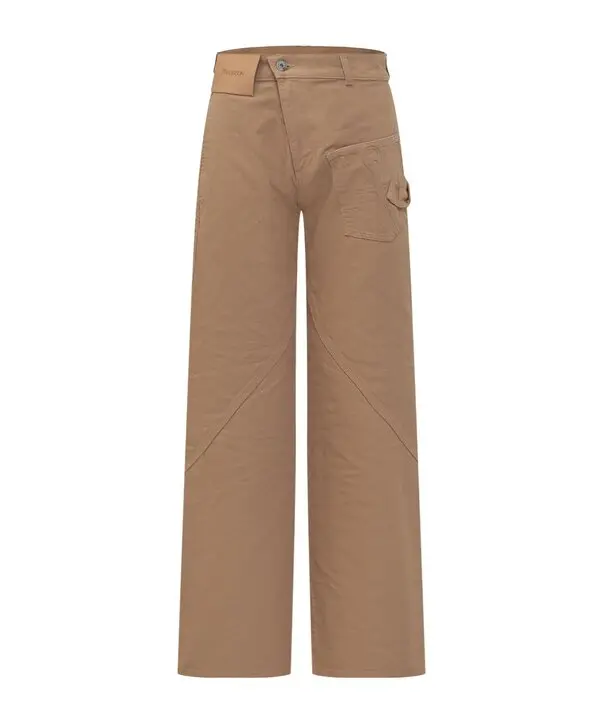J.W.ANDERSON Twisted Wide Leg Workwear Jeans - Brown