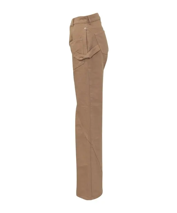 J.W.ANDERSON Twisted Wide Leg Workwear Jeans - Brown