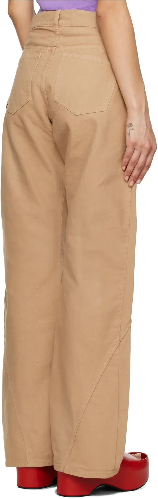 J.W.ANDERSON Twisted Wide Leg Workwear Jeans - Brown