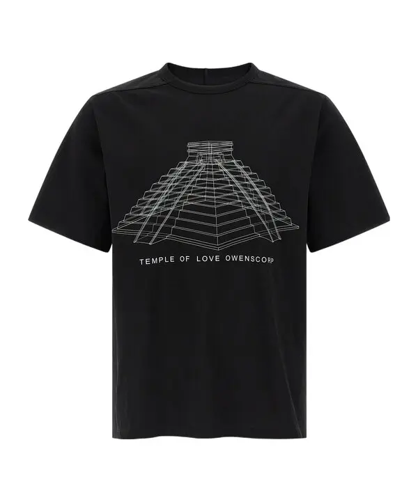 Rick Owens Printed Crewneck T-shirt - Black