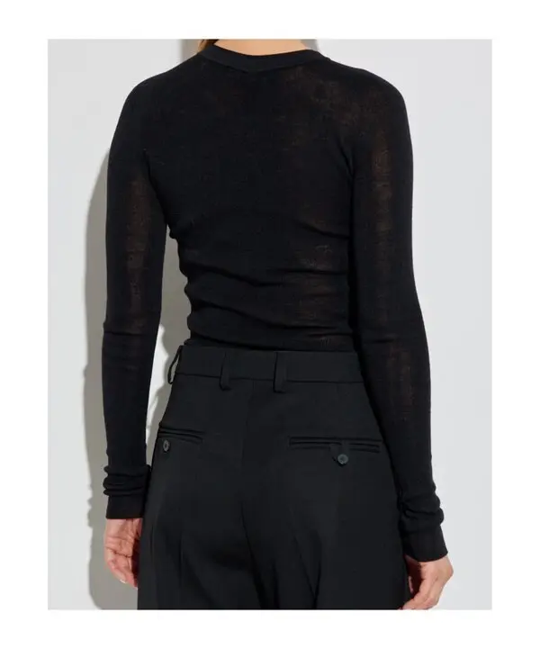 Versace Long-sleeved Knitted Top With Medusa Logo Buttons