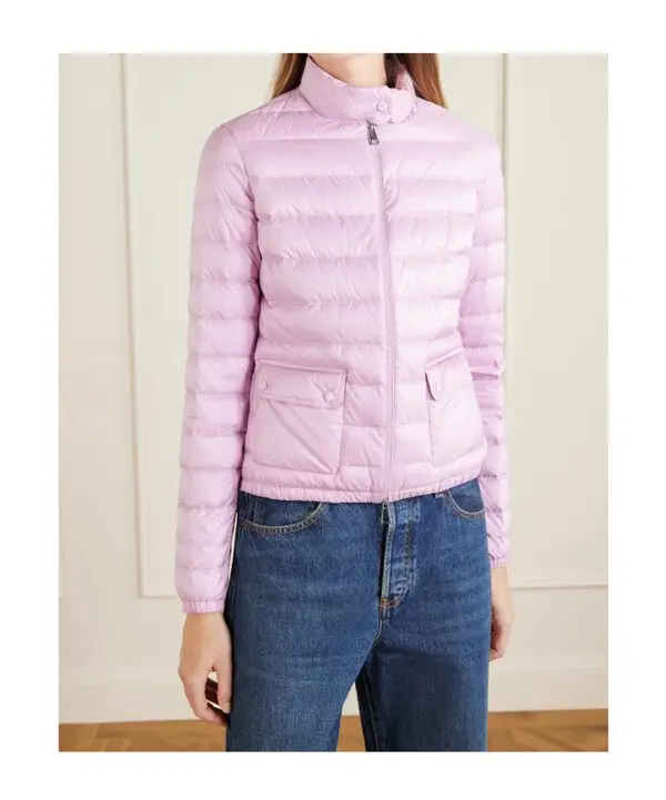Moncler Lans Zip-up Short Padded Jacket - Pink
