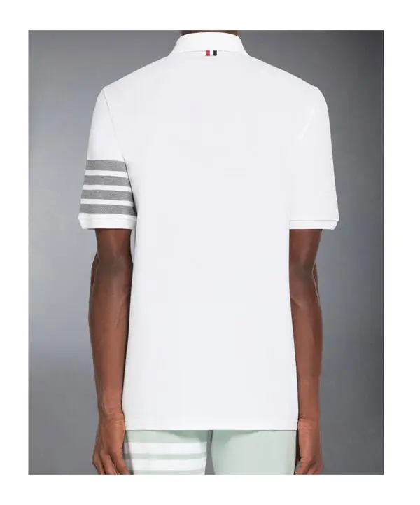 Thom Browne 4-bar Short-sleeved Polo Shirt - White