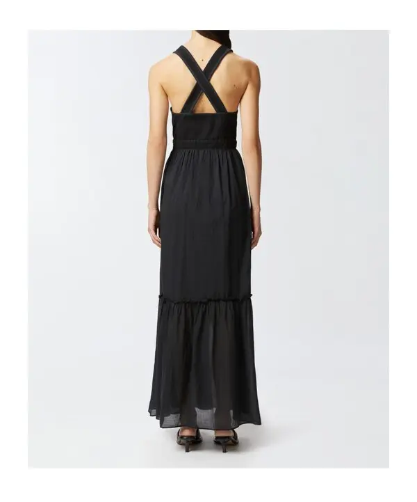 Pinko Sleeveless Maxi Dress With Criss-cross Back