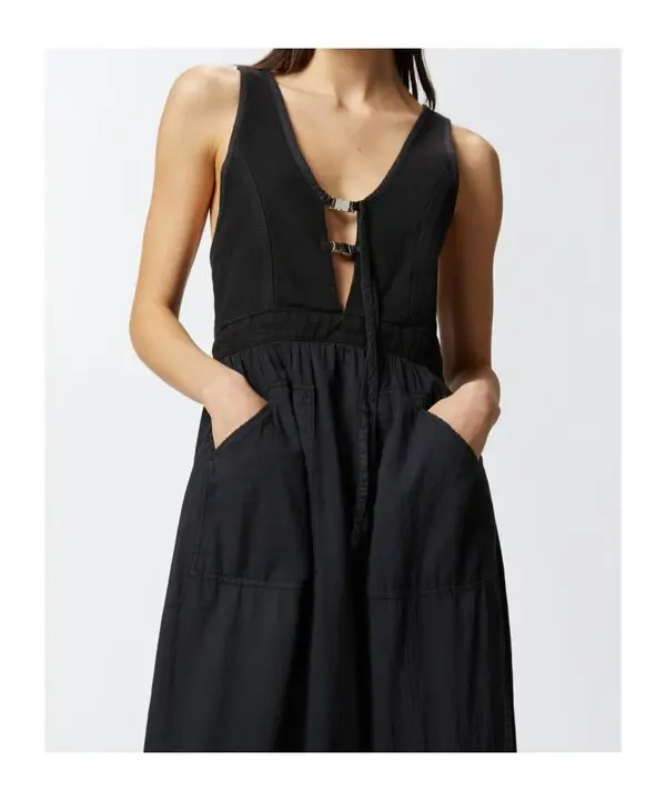 Pinko Sleeveless Maxi Dress With Criss-cross Back