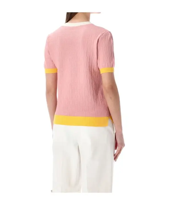 Fendi Ff Jacquard Short-sleeved Jumper - Multi-color