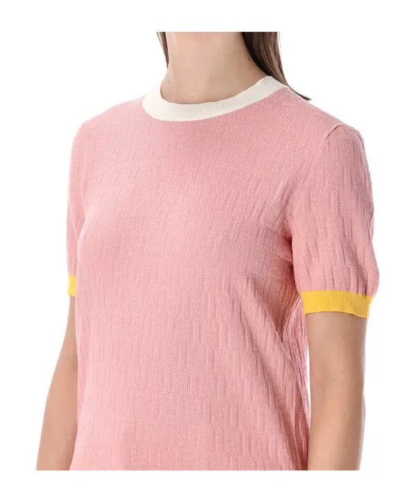 Fendi Ff Jacquard Short-sleeved Jumper - Multi-color