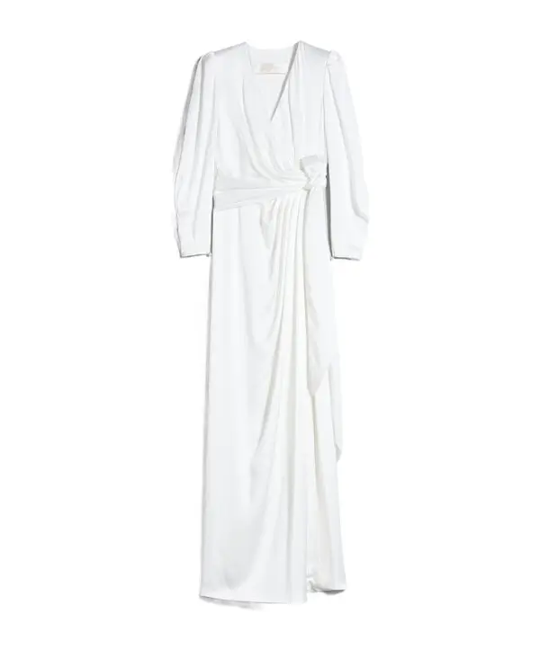 Max Mara V-neck Wrap Dress With Asymmetrical Slit