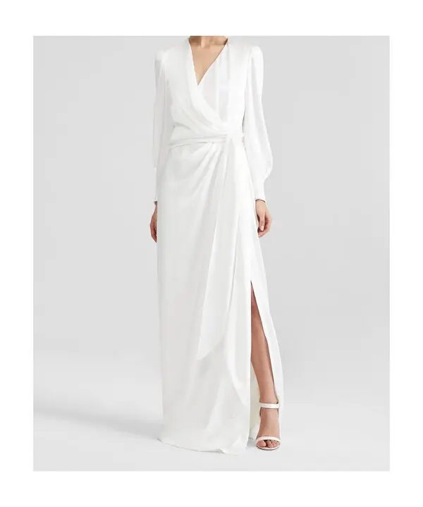 Max Mara V-neck Wrap Dress With Asymmetrical Slit