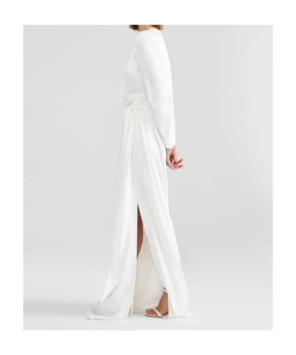 Max Mara V-neck Wrap Dress With Asymmetrical Slit