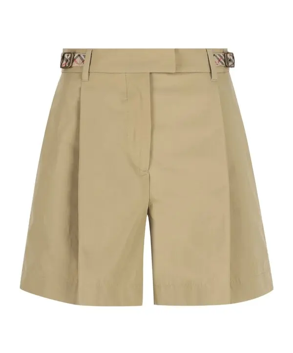 Burberry Check-buckle Bermuda Shorts - Beige