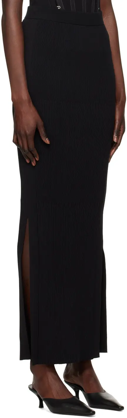 DION LEE Gradient Ribbed-knit Maxi Skirt