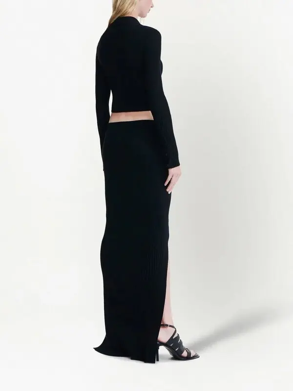 DION LEE Gradient Ribbed-knit Maxi Skirt