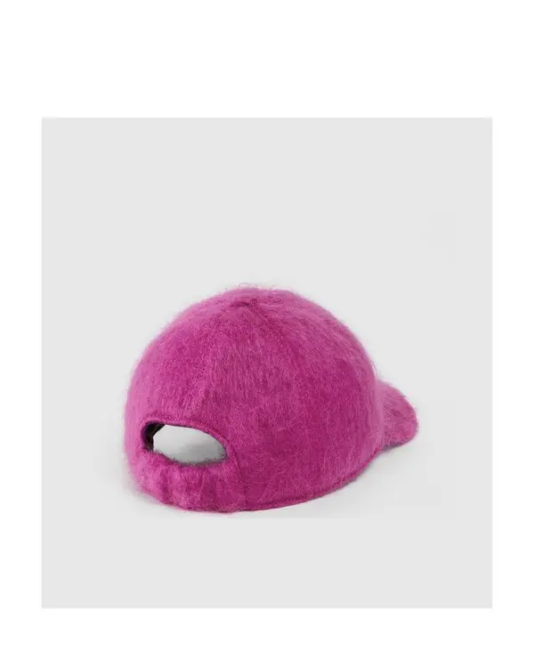 Gucci Mohair Baseball Cap With Double G Detail
