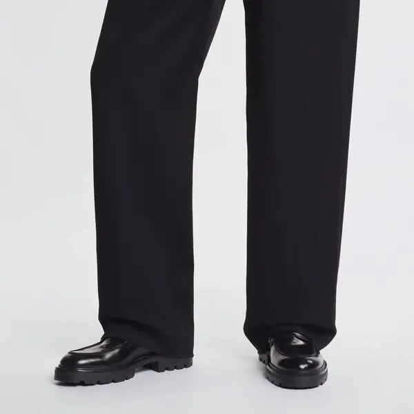 Hogan Round Toe Loafers With Signature Split-sole - Black
