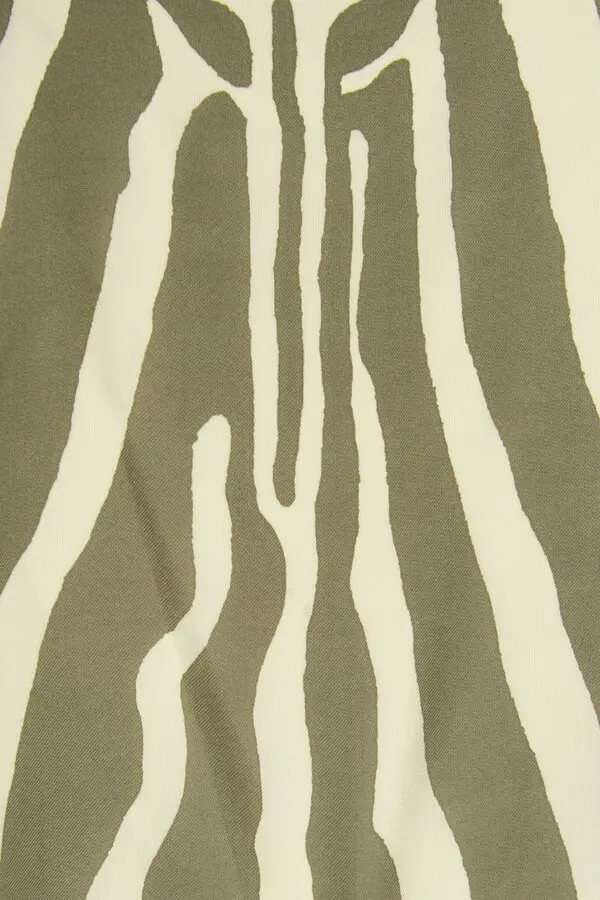 Balmain Zebra Print Cropped Shirt With Adjustable Waist Tie - No