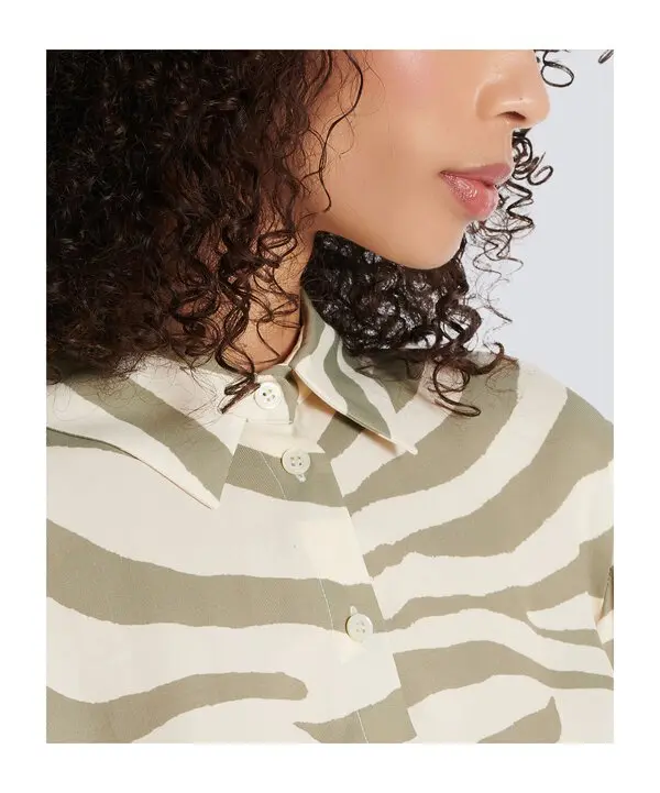 Balmain Zebra Print Cropped Shirt With Adjustable Waist Tie - No