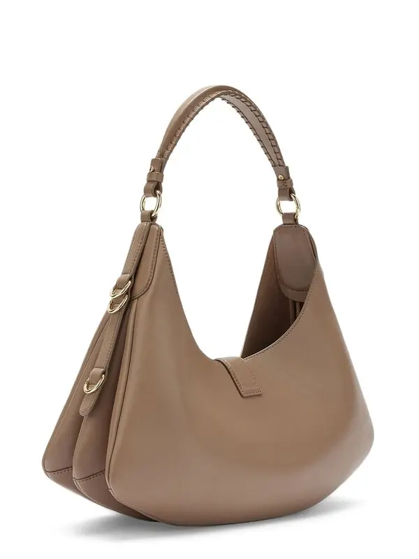 GANNI Logo Hardware Shoulder Bag - Coco Mocha