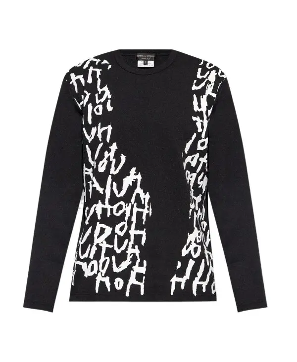 Comme Des Garçons Script-print Long-sleeved Jumper