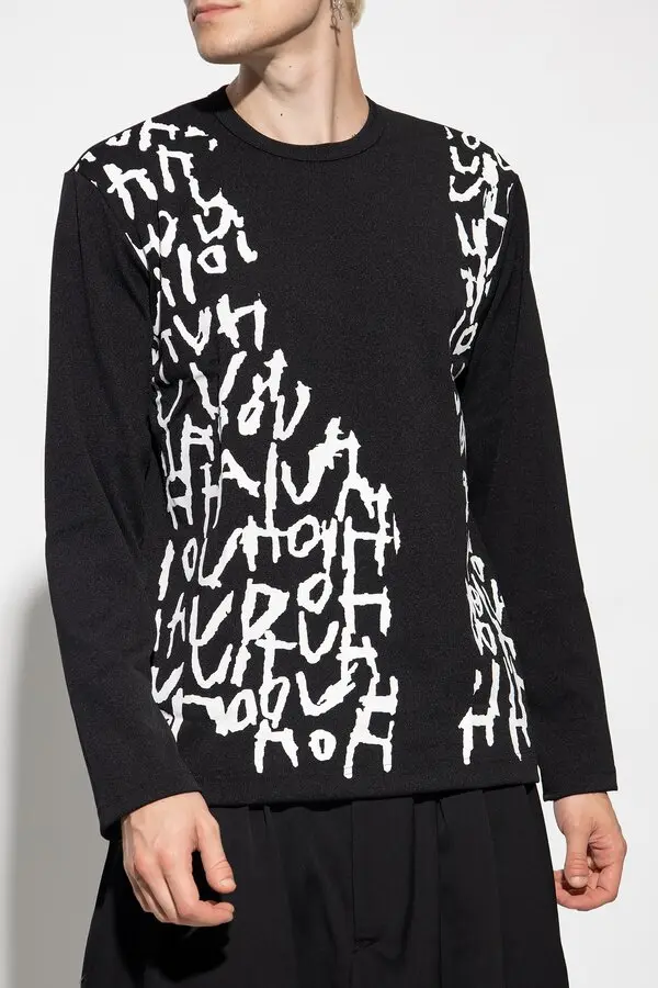 Comme Des Garçons Script-print Long-sleeved Jumper