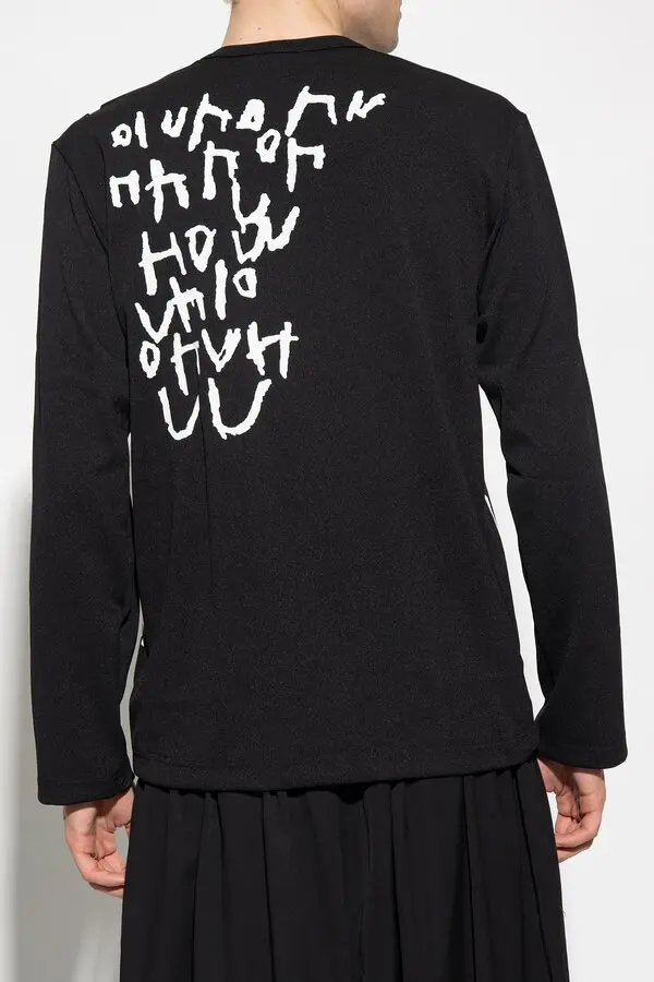 Comme Des Garçons Script-print Long-sleeved Jumper