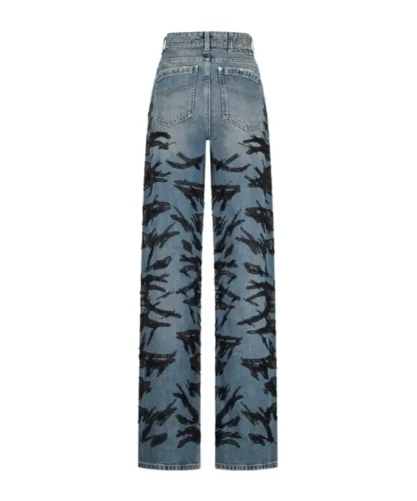 Blumarine Printed Wide Leg Jeans