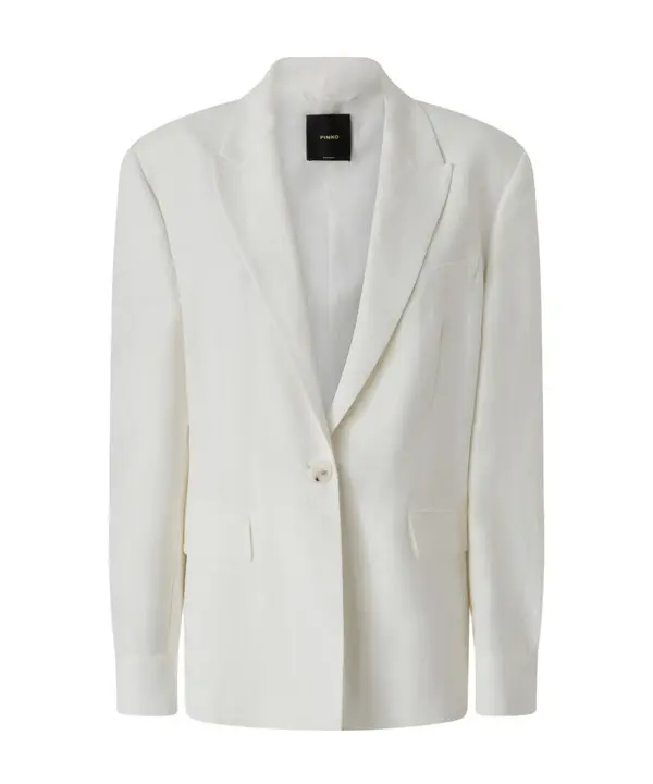 Pinko Single-breasted Tailored Blazer - White