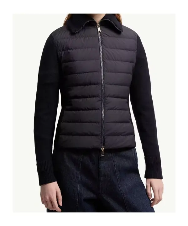 Moncler Quilted Panel Zip Cardigan
