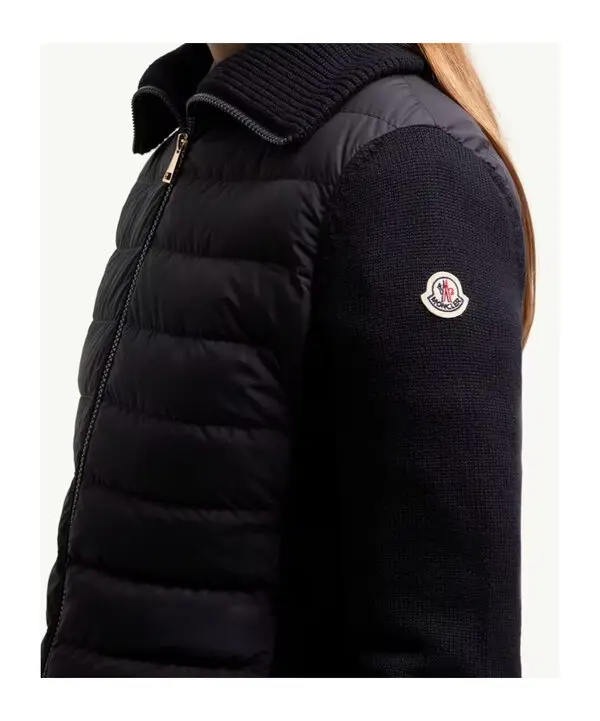 Moncler Quilted Panel Zip Cardigan