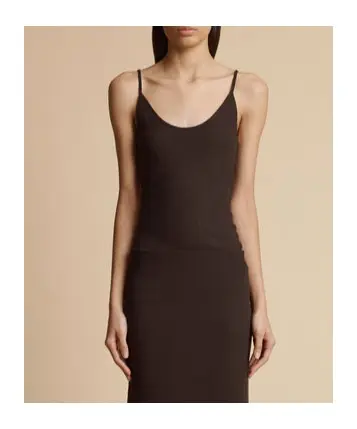 Khaite Fine-ribbed Scoop Neck Tank Top - Black
