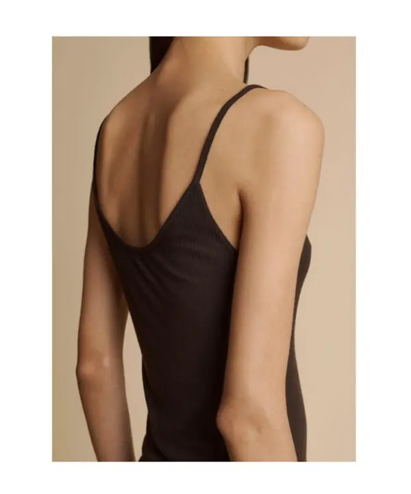 Khaite Fine-ribbed Scoop Neck Tank Top - Black