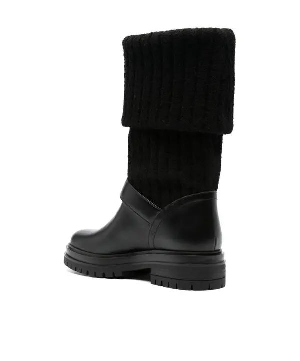 GIANVITO ROSSI Thurso Strap Detailed Pull-on Biker Boots - Black