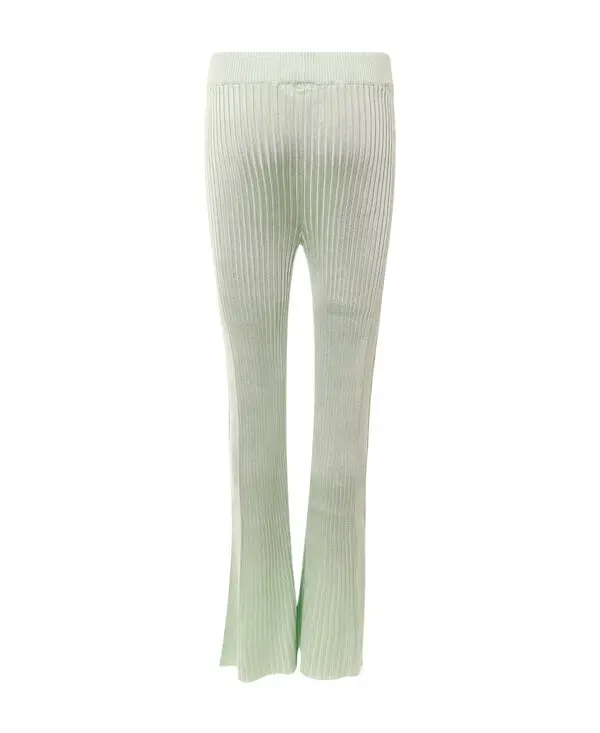 JIL SANDER High-waisted Ribbed-knit Trousers - Gray