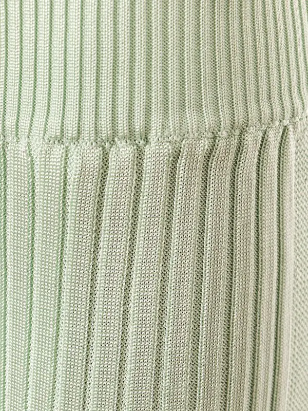 JIL SANDER High-waisted Ribbed-knit Trousers - Gray
