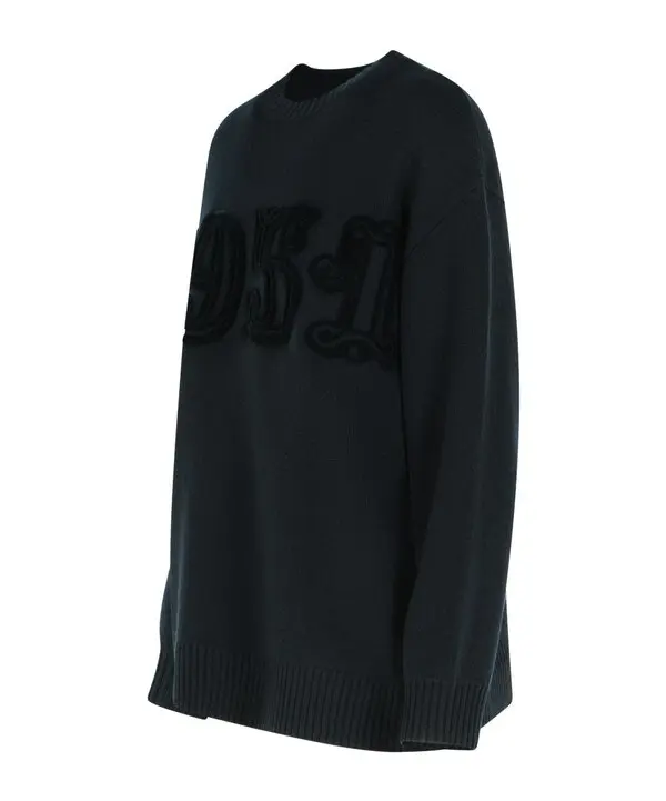 Max Mara 1951" Textured Crewneck Jumper - Black
