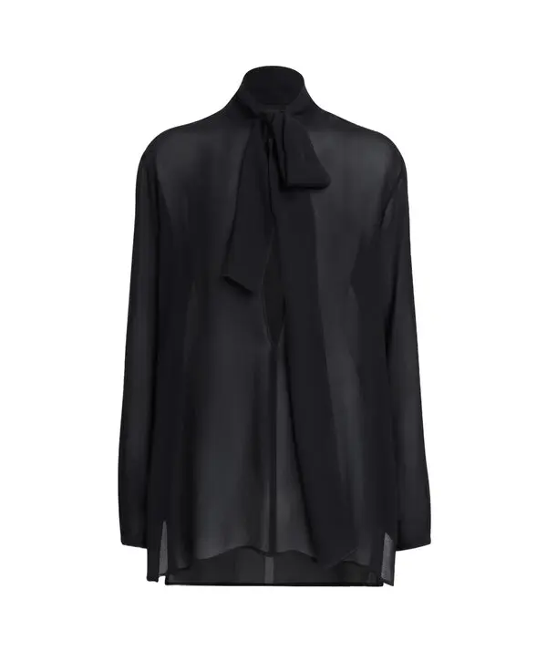 Alaïa Pussy-bow Georgette Blouse - Black