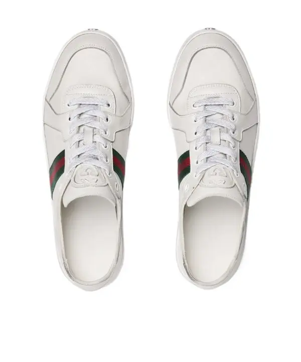 Gucci Stretch Low-top Sneakers With Web Detail - White