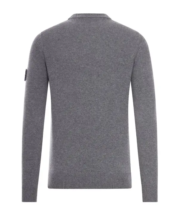Stone Island Logo Patch Crewneck Jumper - Gray