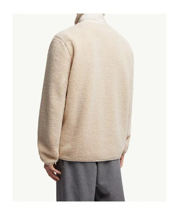Moncler Teddy Zip-up Fleece Jacket - Light Beige