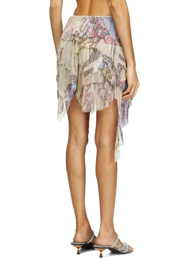 DIESEL® O-silla" Mini Skirt With Toggle Waist - Beige
