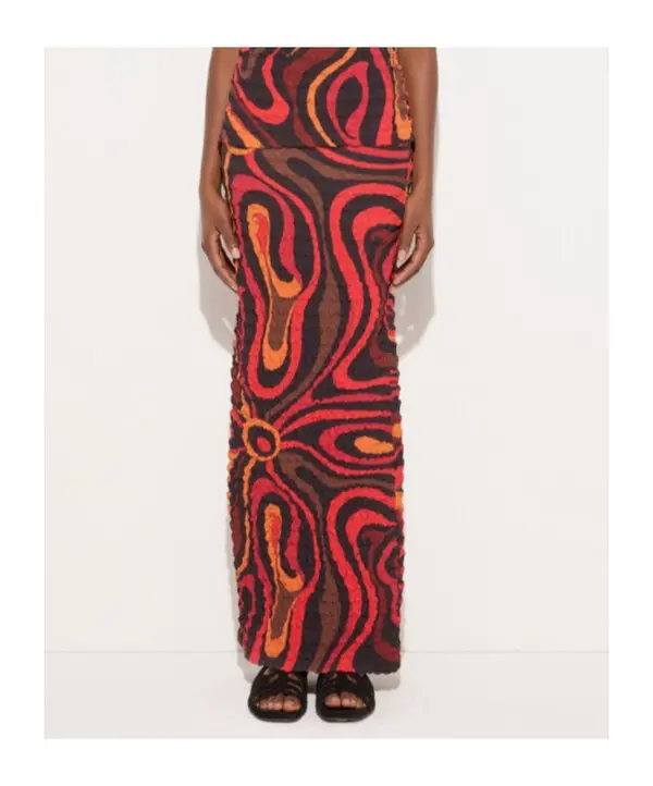 Emilio Pucci Puckered Texture Maxi Skirt - Red