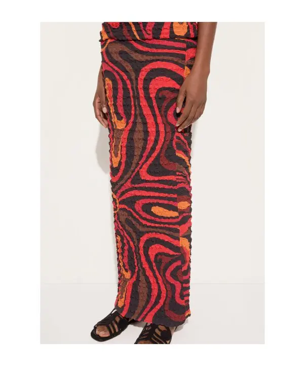 Emilio Pucci Puckered Texture Maxi Skirt - Red