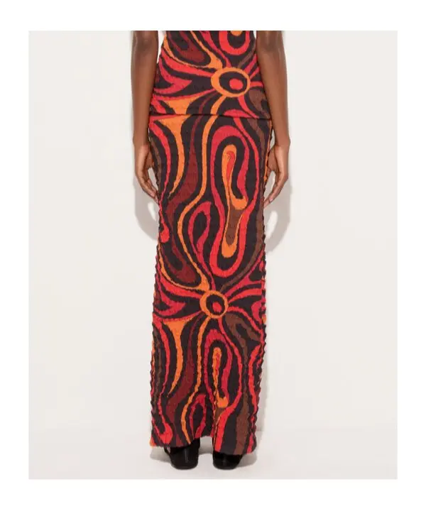 Emilio Pucci Puckered Texture Maxi Skirt - Red